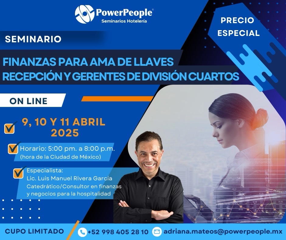 Seminario On LINE – finanzas Ama de llaves, recepción y división ...